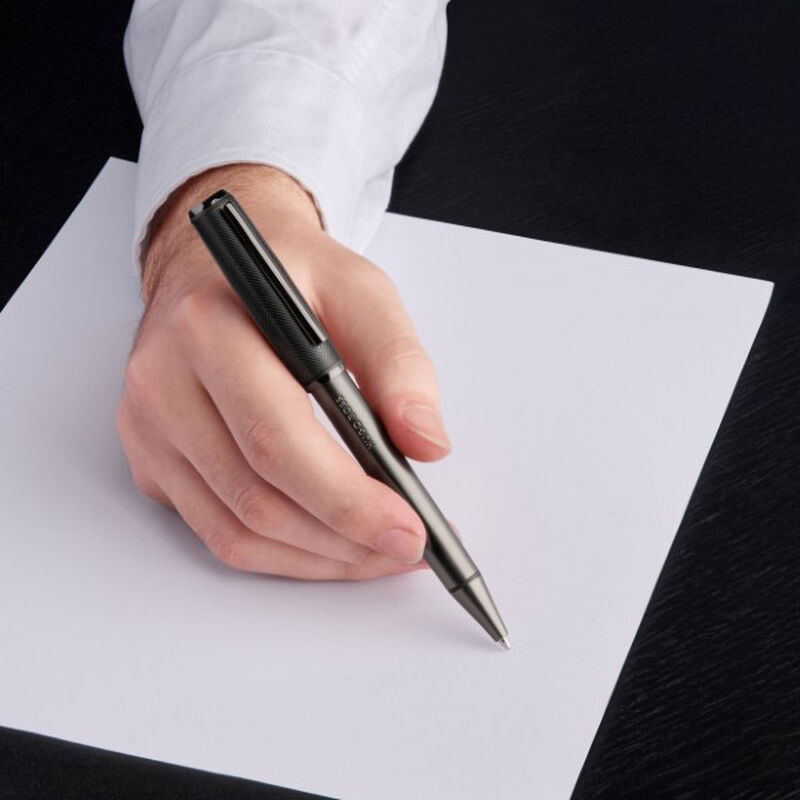 Hugo Boss Pace Ballpoint Pen Black & Gun | Ballantynes Department Store