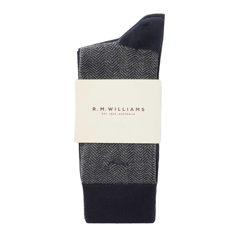R.M. Williams Nelson Herringbone Sock 2 Pack | Ballantynes Department Store