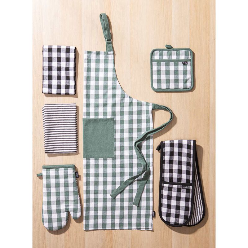 Ladelle Eco Gingham Black Apron | Ballantynes Department Store