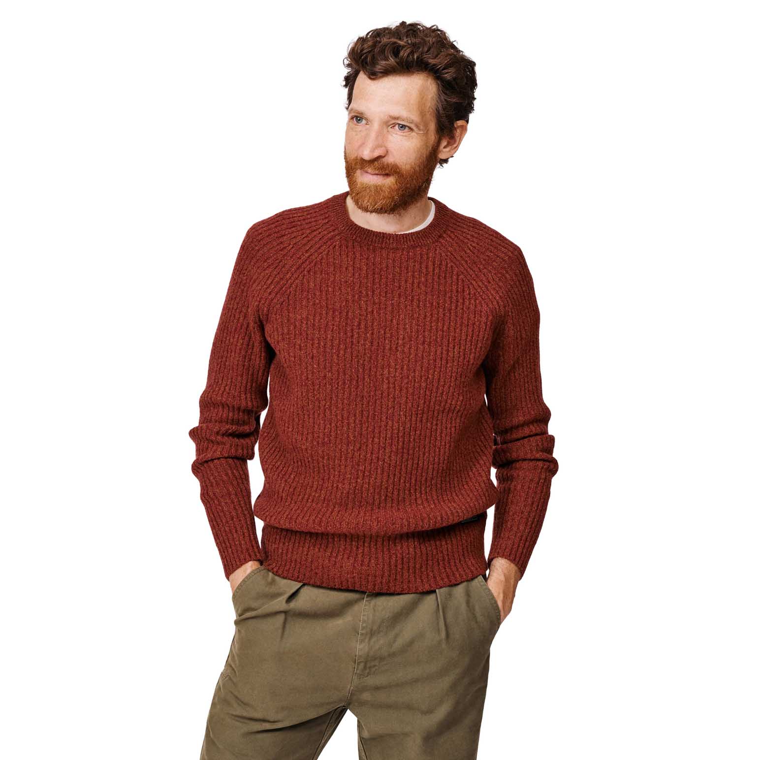 Aubin Ray Lambswool Fisherman Rib Crew | Ballantynes Department Store