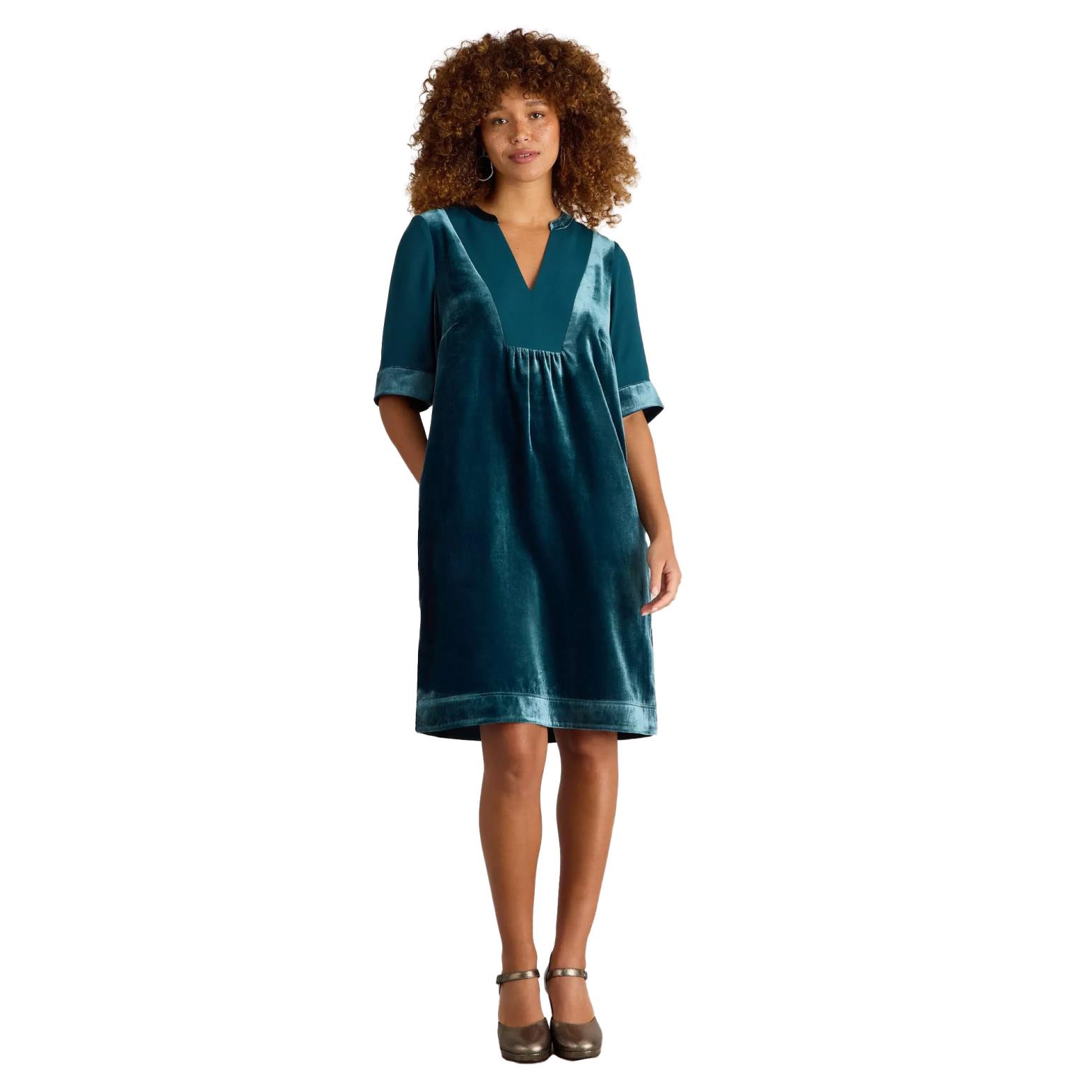 White Stuff Ash Velvet Mix Dress | Ballantynes Department Store