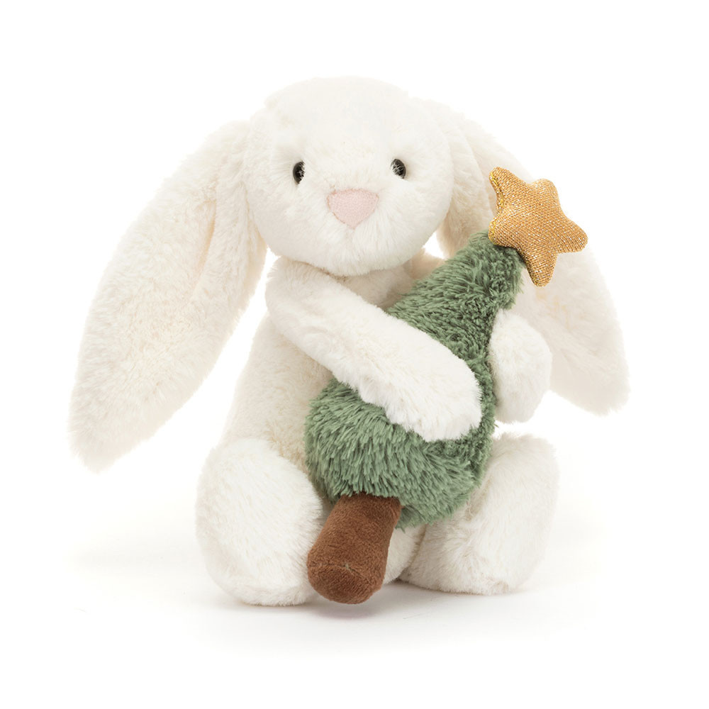 Jellycat Bashful Bunny with Christmas Tree | Ballantynes Department Store