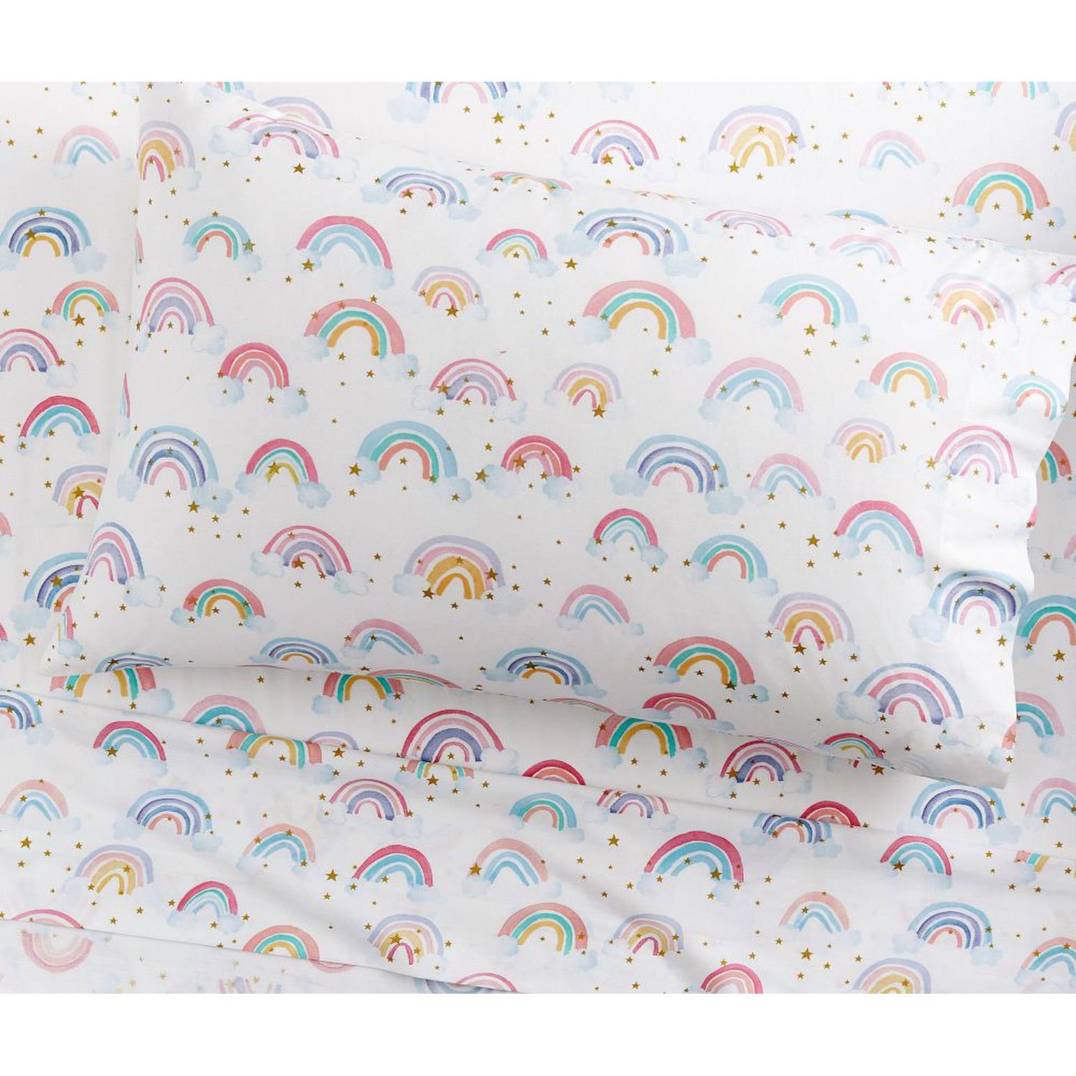 Pottery Barn Kids Organic Rainbow Cloud Sheet Set Sheet King Single ...
