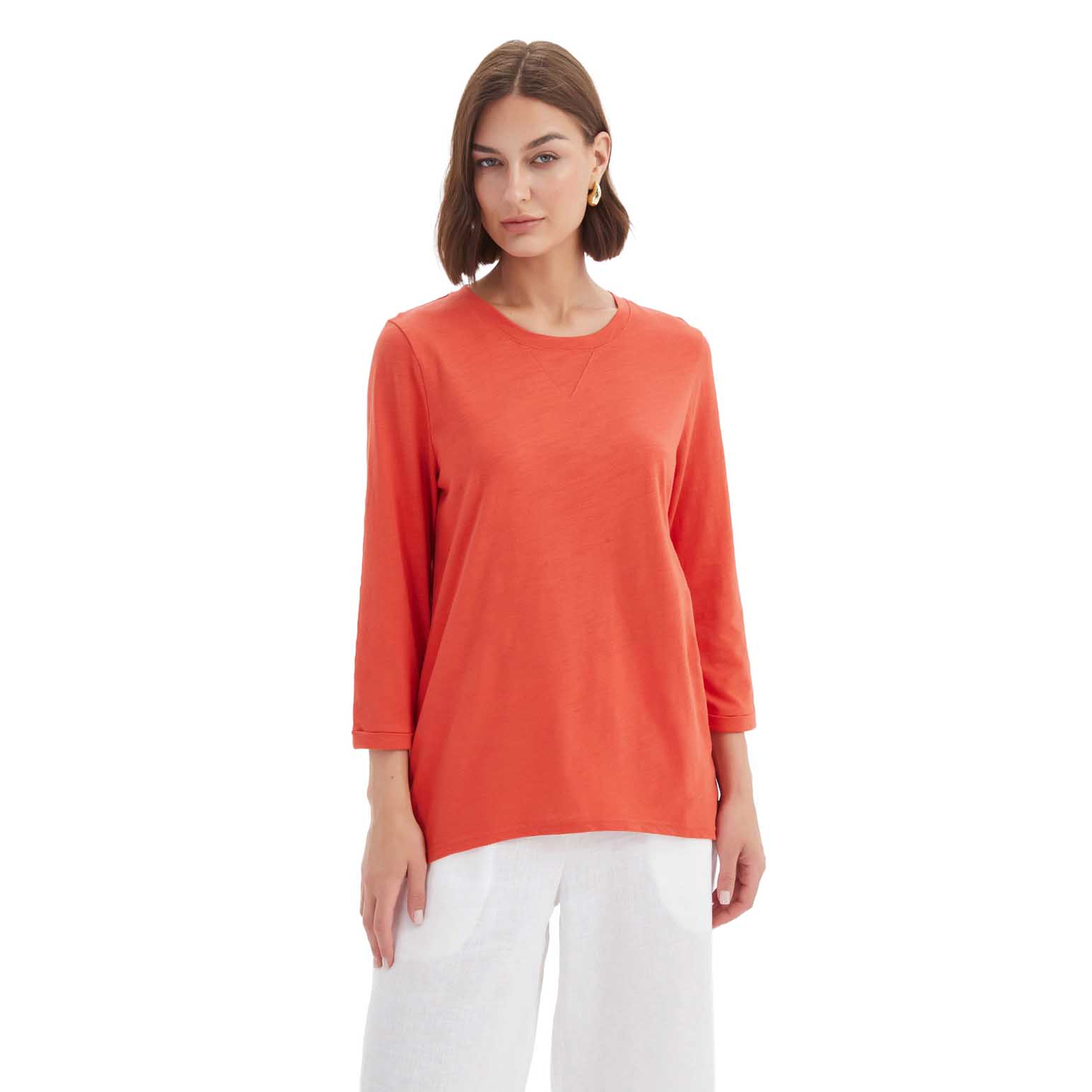 TIRELLI V Insert 3/4 Sleeve Tee | Ballantynes Department Store